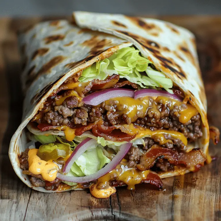 Crunchy Cheeseburger Wrap - Delectable Recipe