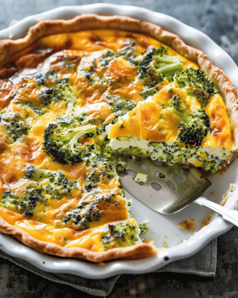Crustless Broccoli and Cheddar Quiche Recipe - Delectable Recipe