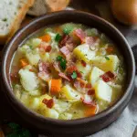 Irish Bacon Cabbage and Potato Soup - Delectable Recipe