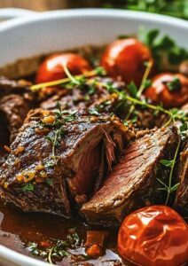 Tuscan-Style Slow-Cooked Beef Roast - Delectable Recipe