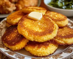 Fried Cornbread Southern Cornmeal Hoecakes - Delectable Recipe