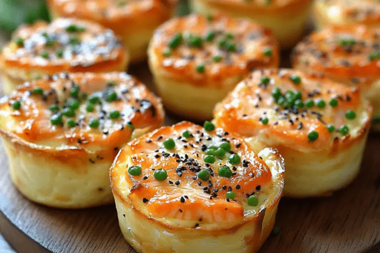 Mini Leek and Smoked Salmon Quiches without Crust - Delectable Recipe