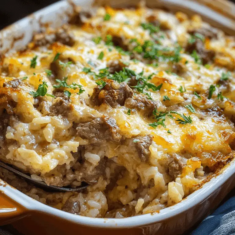 Easy Beef & Rice Casserole Recipe to Try Tonight - Delectable Recipe